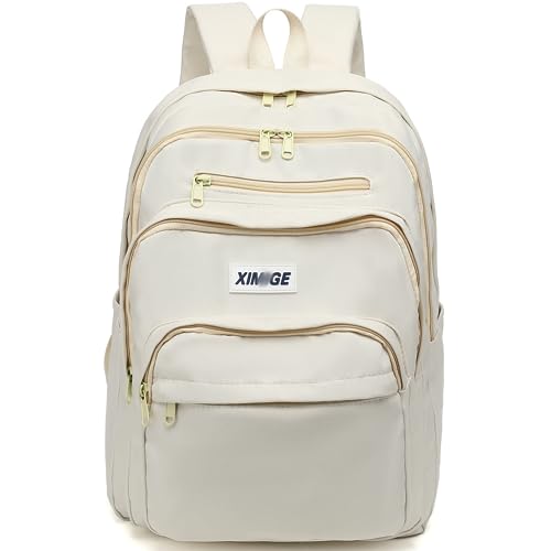 Leaper Water-resistant Laptop Backpacks Lightweight Casual Daypack Bag White