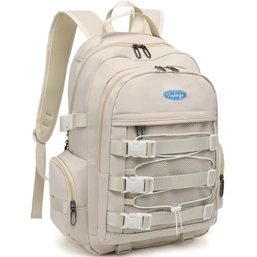 Leaper Water-resistant Laptop Backpacks Casual Backpack College Bag Travel Bag Satchel White