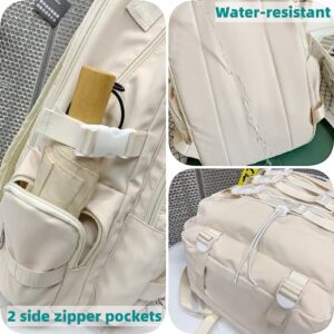 Leaper Water-resistant Laptop Backpacks Casual Backpack College Bag Travel Bag Satchel White