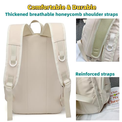 Leaper Water-resistant Laptop Backpacks Casual Backpack College Bag Travel Bag Satchel White