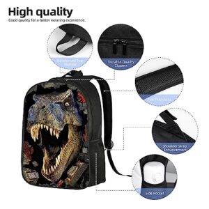 CNRYRIO Dinosaur Backpack Kids School Bag Set 17 Inch Laptop Backpack with Insulated Lunch Box and Pencil Case for Boys and Girls (Dinosaur-A)