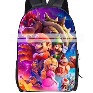 Pipixian Unisex Game Backpacks Lightweight Cartoon Travel Bags Super Cute Knapsack Black1-One Size