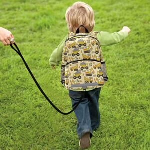 Toddler Backpack for Boys Truck Excavator Kindergarten Preschool School Bookbag Mini Bag 3-6 Years Kids Girls Child Safety Leash