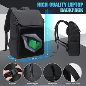 LEI JARVIS LED Programmable Screen Backpack With App Control, 17-Inch Laptop Backpack, Motorcycle Anime Pixel Backpack, Unique Birthday Gift Backpack