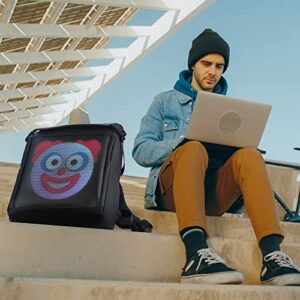 LEI JARVIS LED Programmable Screen Backpack With App Control, 17-Inch Laptop Backpack, Motorcycle Anime Pixel Backpack, Unique Birthday Gift Backpack