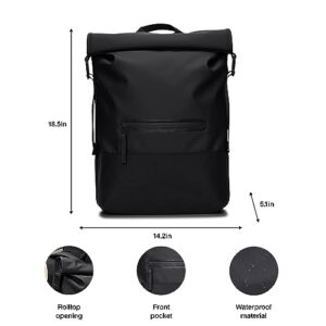 RAINS Trail Rolltop Backpack - Black