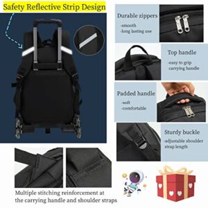 MITOWERMI Rolling Backpack for Boys Girls Trolley Bag with Wheels Roller Backpack for Kids Wheeled Middle School Bookbags