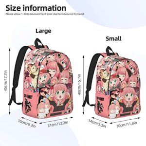 NEHAJUNXI Cute Anime Pink Canvas Backpack Large Capacity Travel Lightweight Casual Daypack Adjustable Strap Work Laptop Bag Gift For Men And Women