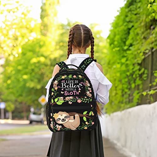 SENROLAN Cute Sloth Backpack Adjustable Straps Shoulder Bag Lightweight Waterproof Durable Bookbag Daypack for Teens Girls Boys