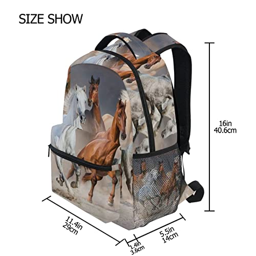 MFTJYO Horse Backpacks for Girls Boys School Backpack Horses Kids School Bags 3D Animal Print Lightweight Student Elementary 3rd 4th 5th Grade Shoulder Bag