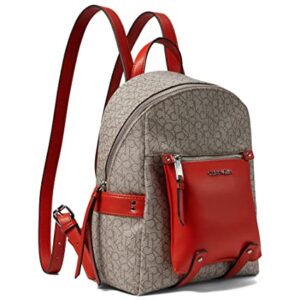 Calvin Klein Maya Backpack Mini Textured Almond/Taupe/Spicy Orange One Size