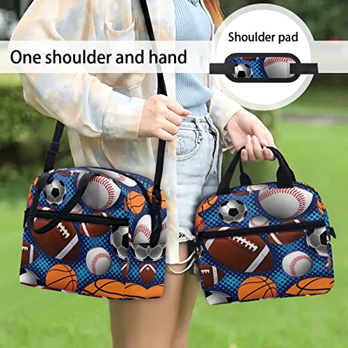 Rnyleeg Sport Theme School Backpack Kids Bookbag Set with Lunch Bag & Pencil Case Bookbags Middle Elementary Preschool Kindergarten Supplies