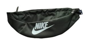 nike heritage hip pack (grey/black/multi swoosh, one size)