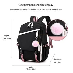 RUILIHIAO Stylish usb Port Laptop Backpack Casual Computer School Bag Teens Kids Elementary Boys and Girls Travel Daypacks