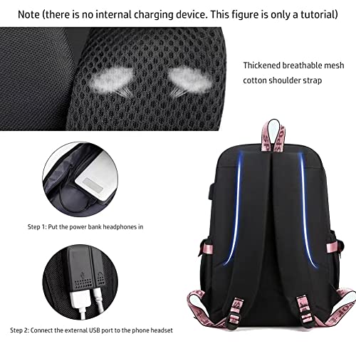 RUILIHIAO Stylish usb Port Laptop Backpack Casual Computer School Bag Teens Kids Elementary Boys and Girls Travel Daypacks