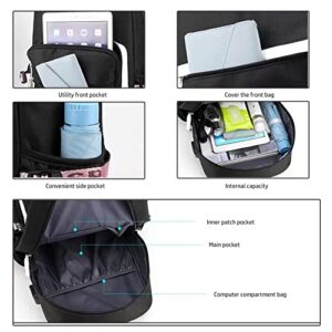 RUILIHIAO Stylish usb Port Laptop Backpack Casual Computer School Bag Teens Kids Elementary Boys and Girls Travel Daypacks