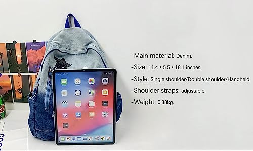 TIMMOR MAGIC Y2K Backpack Star Denim Aesthetic backpacks for Women Men Y2K Accessories Y2k Bag