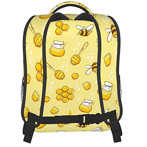 YSBKN Kid's Mini Backpack 12 inch Cute Bees and Honey Backpack Schoolbag Preschool Kindergarten Children Bag Nursery Travel Bag for Toddler Boys Girls Age 3-7