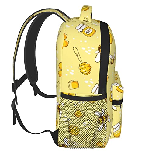 YSBKN Kid's Mini Backpack 12 inch Cute Bees and Honey Backpack Schoolbag Preschool Kindergarten Children Bag Nursery Travel Bag for Toddler Boys Girls Age 3-7