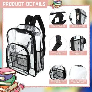 6 Pcs 17 Inch Clear Backpack for School Donations, Heavy Duty Transparent Bookbags Kids Bag Student Large School Bag for Sport Concert (Multicolor)