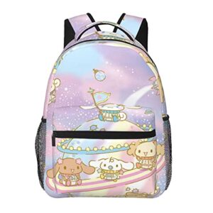 diez cinnamoroll travel laptop backpack casual backpack women anime daypack cinnamoroll with friends kawaii