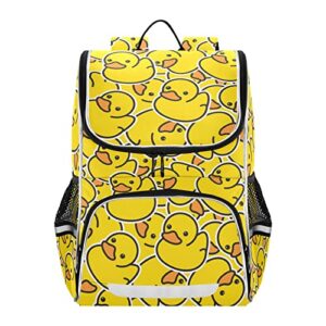 sletend large capacity printing student shoulder bag for children teenagers little yellow duck cute laptop bag school bag for work school, men's and women's travel backpack