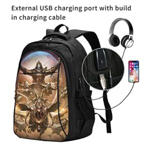 Jrktuwdg De-stiny 2 Men Women Backpack Shoulder Bag with USB Charging Port Bookbag Laptop Backpacks