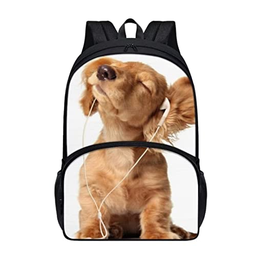 Golden Retriever Backpacks Animal Backpack Book bag Set for Kids Elementary School