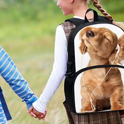 Golden Retriever Backpacks Animal Backpack Book bag Set for Kids Elementary School