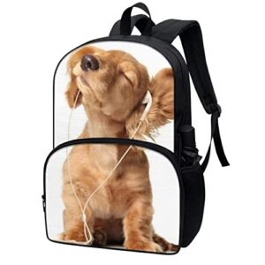 Golden Retriever Backpacks Animal Backpack Book bag Set for Kids Elementary School