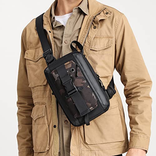 LPPJY Sling Bag Chest Bag Shoulder Crossbody Bags for Men Motorcycle Bag Bicycle Bag Travel Outdoors Bag(Black-camo)