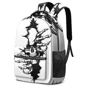 genhuyiz halloween kids backpack for school trips and outdoor activities halloween horror skeleton decor 16 inch backpack for boys and girls