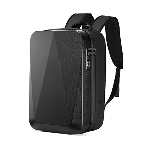 Anti Theft Hard Shell Business Backpack,Waterproof Travel Backpack, USB 15.6 Inch Laptop Backpack for Men (Black, Expandable)