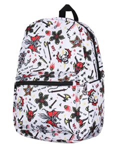 bioworld stranger things backpack hellfire club allover print laptop school travel backpack