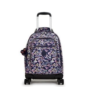 kipling new zea 15" printed laptop rolling backpack palm fiesta prt