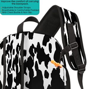 Herdesigns Cow Print Custom Backpack for Men Women Adult Cow Print Personalized Lightweight Casual Laptop Backpack Customized Computer Hiking Gym Travel Travel Daypack with Name