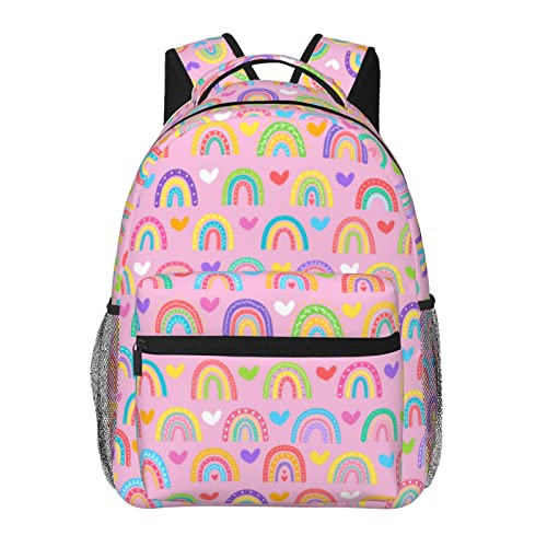 Cute Rainbow Girls Backpack Large Capacity Multifunction Backpacks Lightweight Casual Daypack for Kids Girls Boys Gifts