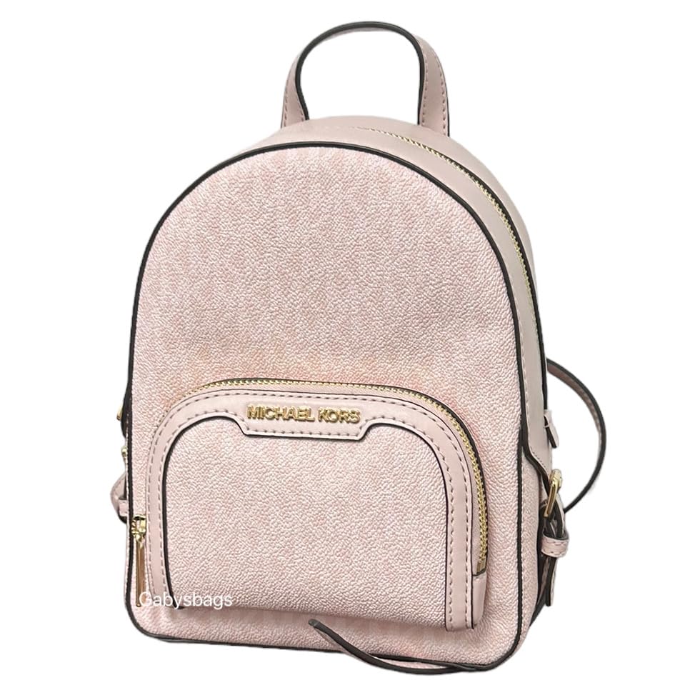 Michael Kors Jaycee XS Mini Convertible Backpack MK Signature Crossbody (Powder Blush)