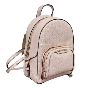 Michael Kors Jaycee XS Mini Convertible Backpack MK Signature Crossbody (Powder Blush)