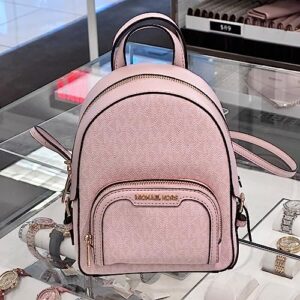 Michael Kors Jaycee XS Mini Convertible Backpack MK Signature Crossbody (Powder Blush)