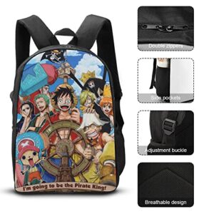 Xfuzqeu 3Pcs Fashion Backpack Set Anime Bookbag Lightweight Laptop Backpack Shoulder Bag with Insulated Lunch Bag Pencil Box