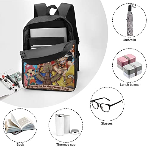 Xfuzqeu 3Pcs Fashion Backpack Set Anime Bookbag Lightweight Laptop Backpack Shoulder Bag with Insulated Lunch Bag Pencil Box