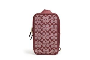 coach men's sullivan pack in signature chambray (brass/wine)