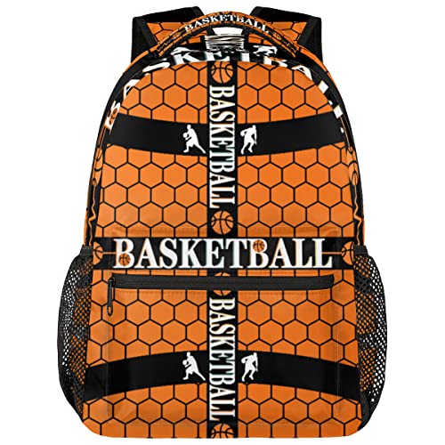 OMFUNS Basketball Ball Backpack for Kids Boys Girls Cool Sport Quote School Bookbag for College Middle High School Bag Rucksack Casual Daypack Computer Laptop Backpack for Women Men