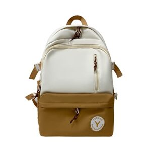 boutikome classic basic black backpack for women waterproof lightweight aesthetic casual travel daypack（khaki,one size）