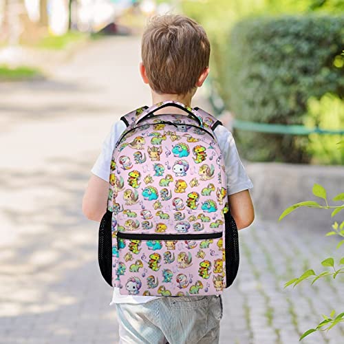 NICEFORNICE Dinosaur Backpacks Kids - 16 Inch Cute Backpack for School - Pink Lightweight Bookbag for Kids