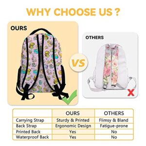 NICEFORNICE Dinosaur Backpacks Kids - 16 Inch Cute Backpack for School - Pink Lightweight Bookbag for Kids