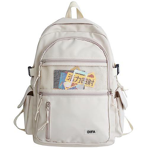 H HIKKER-LINK Water Resistant Laptop Backpack 15.6 inch Causal Daypack for Travel Work White