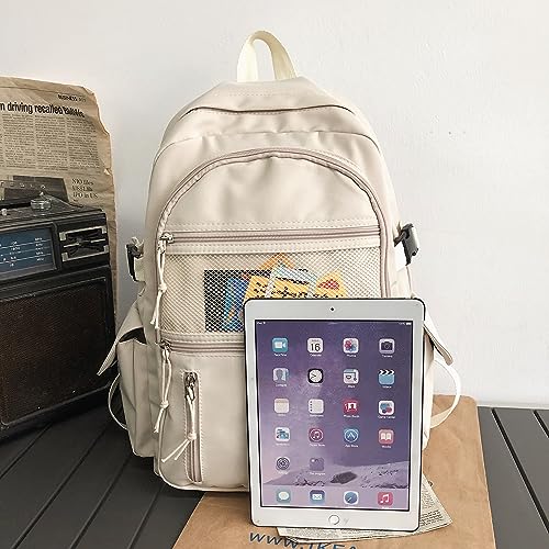 H HIKKER-LINK Water Resistant Laptop Backpack 15.6 inch Causal Daypack for Travel Work White