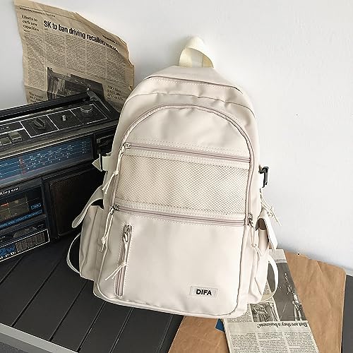 H HIKKER-LINK Water Resistant Laptop Backpack 15.6 inch Causal Daypack for Travel Work White